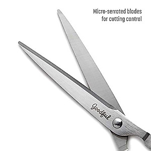 Goodful All Purpose Kitchen Shears, Heavy Duty Stainless Steel Scissors, Comfort Grip, Micro-Serrated
