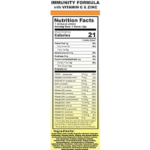 Water Magic Immune Defense Water Flavoring Straws - 1 Box of 7 Mega Orange Flavored Water Straws