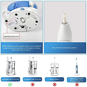 Replacement Toothbrush Heads for Waterpik Complete Care 5.0/9.0 (CC-01/WP-862), STRB-8WB, (8-Pack, Black)