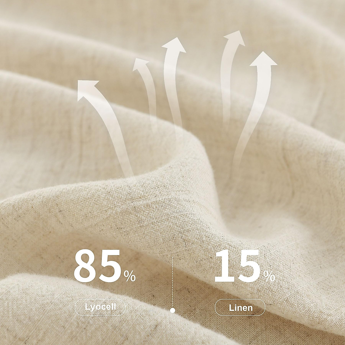 Grassix Linen Duvet Cover King Size - Soft Duvet Cover Set, Breathable Linen Comforter Cover, Luxury Bedding Set for Housewarmings Gift Natural Linen 104"x90"