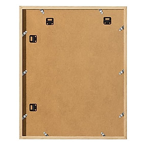 eletecpro 16x20 Picture Frame Made of Oak Wood and Reinforced Glass Displays Photos 11x14 with Mat or 16x20 without Mat, Natural Poster Frame for Modern Home Decor Horizontal or Vertical Hanging