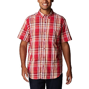 Columbia Men's Rapid Rivers II Short Sleeve Shirt, Mountain Red Multi Madras, Medium