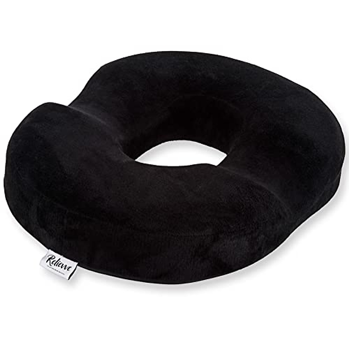 RELIEVVE Donut Pillow for Tailbone Pain Relief, Hemorrhoid Pillow Cushion for Hemorroid Treatment, Prostate, Bed Sores, Pregnancy, Post Natal & More. Firm Density Lifting Cushion