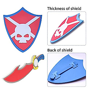 Dual Foam Sword and Shield Combo Playset - Medieval Combat Weapons, Pretend Play Toys Set for Game Boy, 4 PCS Kids Games Toy Sword and Shield, Outdoor Toys for 3 Year Old Boys
