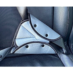 Seat Belt Adjuster and Pillow and Cover with Clip for Kids Travel with Baby on Board Decal Sticker, Neck Support Headrest Child and Short Adult, Car Seat Strap Cushion Pads for Baby Kids
