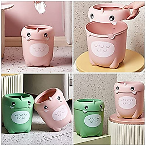 FOMIYES Trash Cans Rainbow Basket Plastic Garbage Can Trash Can Cartoon Garbage Bin Wastebasket Garbage Waste Basket with Pressure Ring for Home Kitchen Bathroom Cute
