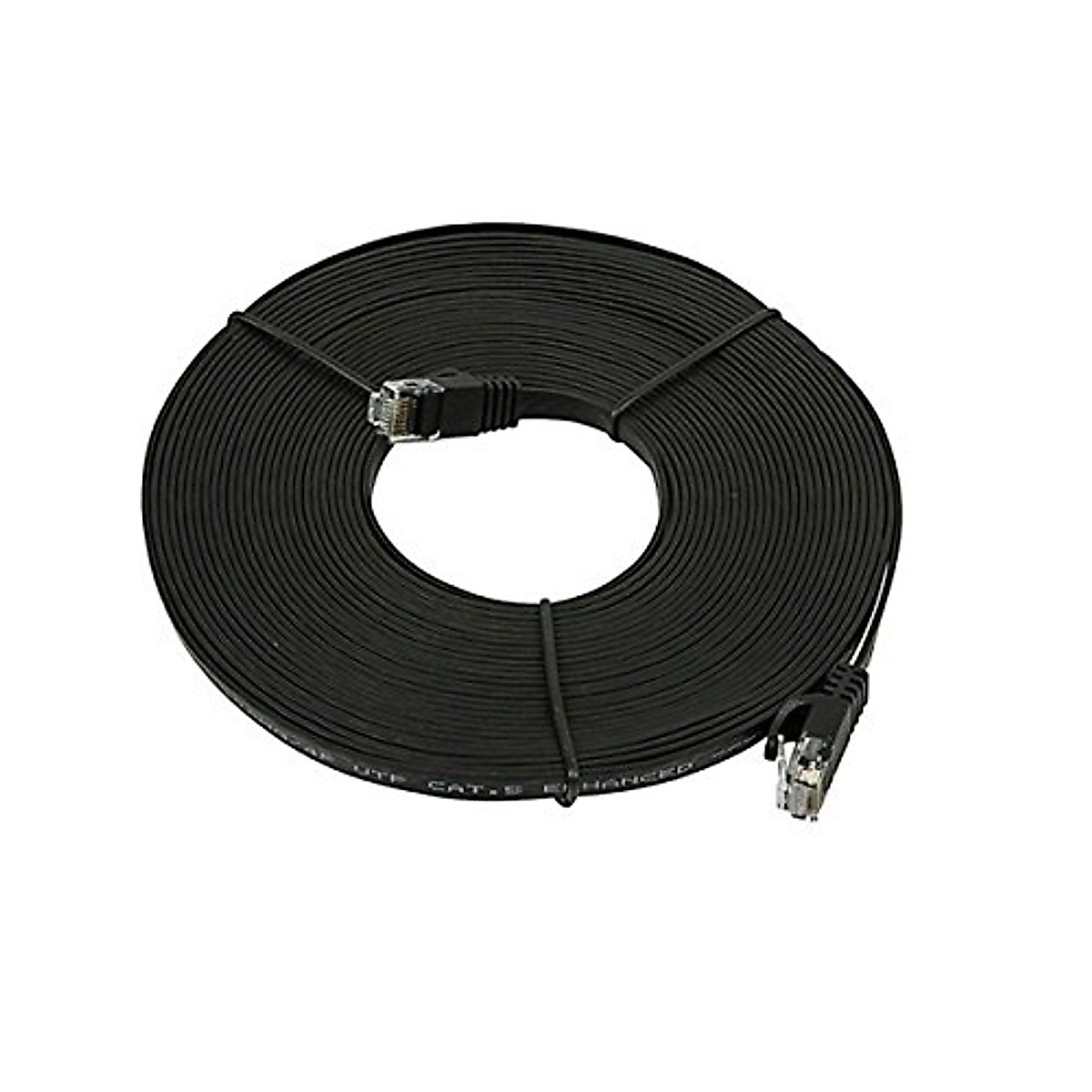 Monoprice - 109554 Cat5e Ethernet Patch Cable - Network Internet Cord - RJ45, Flat,Stranded, 350Mhz, UTP, Pure Bare Copper Wire, 30AWG, 30ft, Black