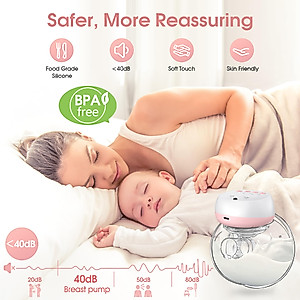 Hands Free Breast Pump, Electric Breast Pumps, 12 Levels 3 Modes Double Wearable Breastpump, Portable 1200mAH, LCD, Quiet and Painless, Leak-Proof 140° Silicone, Comfortable Breastfeeding Necessities
