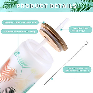 HTVRONT 8 PCS Sublimation Glass Cups Frosted -16oz Sublimation Glass Tumbler with Bamboo Lid - Sublimation Blanks for Painting, Sublimation and HTV Vinyl Crafts