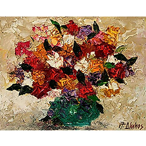 (SOLD) Romantic - rose flower still life by internationally renown painter Andre Dluhos