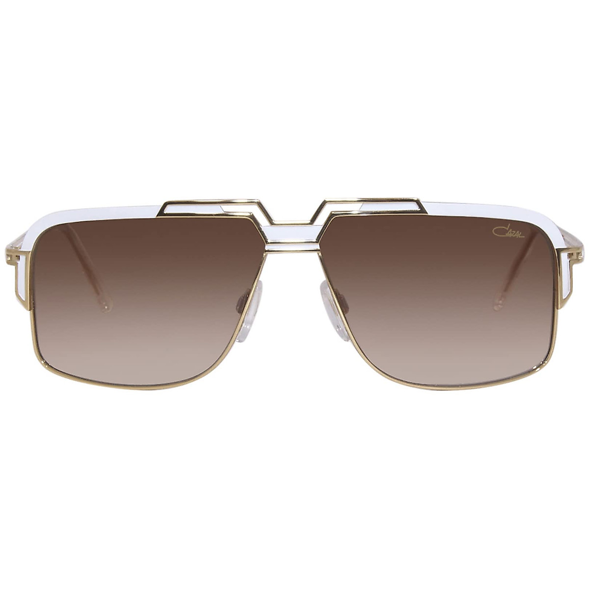 Cazal Legends Cazal 9103 004 Sunglasses White/Gold/Brown Gradient Rectangle Shape 61mm Lens-61 Bridge-12 B-43 ED-65 Temple-140