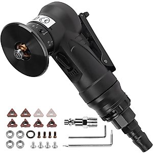 2 in 1 Pneumatic Chamfering Tool,Mini Handheld Air Chamfering Machine for Metal Wood Round Corner,45° Arc Corner Beveling Trimming (Black)