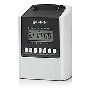 Lathem 700E Calculating Electronic Time Clock, Requires Lathem E17 Time Cards (Sold Separately) (700E) Gray 6.9" x 5.2" x 9.6"