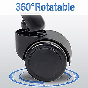 HOMEFUN Desk Chair with Wheels, Black Office Chair, Ergonomic Mesh Rolling Chair with Flip-up Armrests and Lumbar Support, Swivel Task Computer Chair