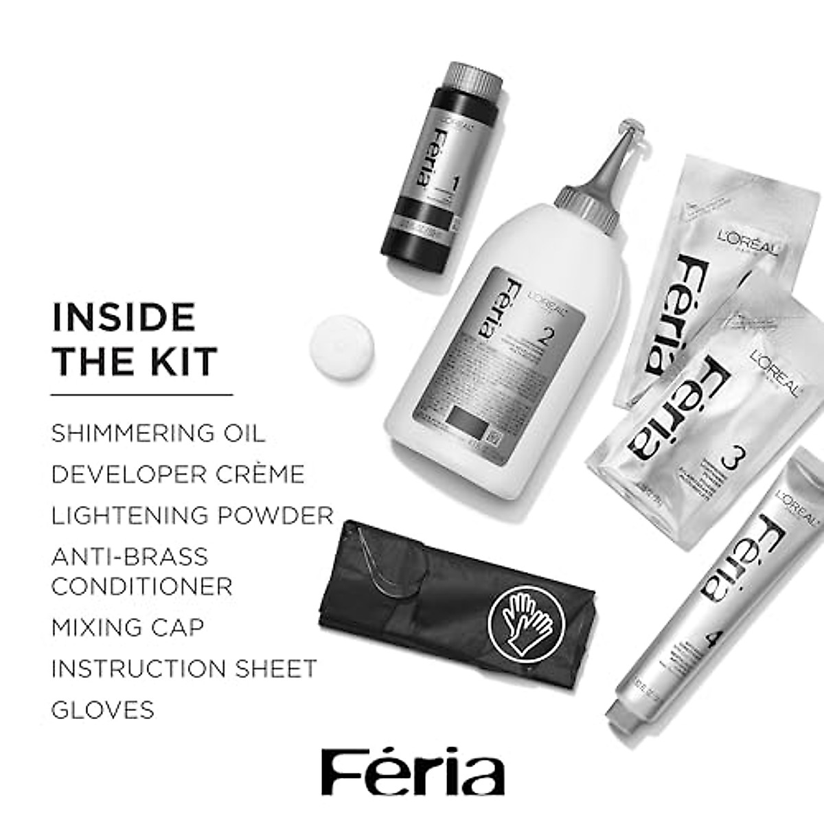 L'Oreal Paris Feria Multi-Faceted Shimmering Permanent Hair Color, 205 Bleach Blonding (Extra Bleach Blonde), Pack of 1, Hair Dye