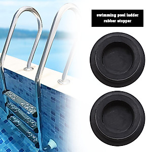 Micro Traders 2PCS Pool Ladder Rubber Bumper 39mm Ladder Stopper Cushion Buffer Guard Plug for 42mm Ladder Diameter Swimming Pool Ladder Accessories Black