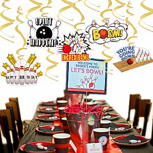 8pcs Bowling Birthday Party Hanging Swirls Bowling Party Ceiling Streamers Decorations for Bowling Ball Themed Kids Boy Girl Man Women Fun Birthday Baby Shower Party Supplies