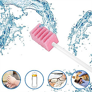 (50 Pack) Disposable Oral Swabs, Sterile Dental Sponge Swabsticks Unflavored for Mouth & Gum Cleaning