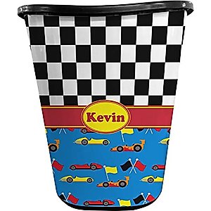 RNK Shops Racing Car Waste Basket - Single Sided (Black) (Personalized)