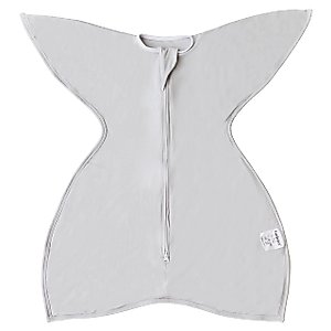 Transition Swaddle - Baby Wearable Blanket - Baby Sleep Sack - 2-Way Zipper - 95% Bamboo Viscose Fiber/5% Spandex - TOG 0.5 - Cozy Sleep Wrap designed by a pediatric (Cloud Gray, Medium 6-12 Month)