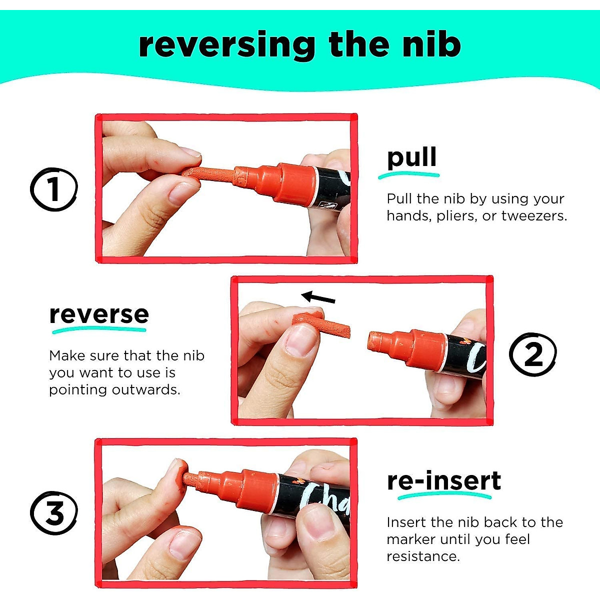 Fine Tip Chalk Markers - Pack of 40 (Neon, Classic & Metallic) Chalk Pens - For Chalkboard, Blackboard, Window, Labels, Bistro, Glass - Wet Wipe Erasable - 3mm Reversible Tip