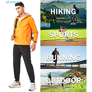 NORTHYARD Men's Athletic Running Pants Lightweight Workout Joggers Quick Dry Gym Sweatpants Active Sports Track Training Black L