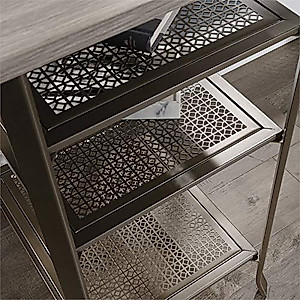 Sauder Center City Desk, L: 46.93" x W: 20.79" x H: 30.00", Champagne Oak Finish