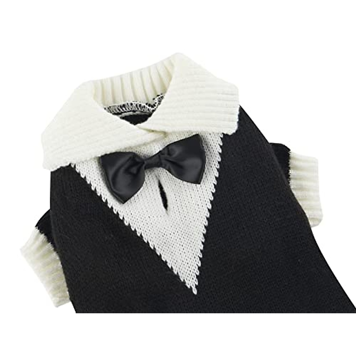Dog Tuxedo Bow Tie Wedding Party Suit, Dog Wedding Clothes Sweater for Dogs X-Large (XL) Size 20" Back Length