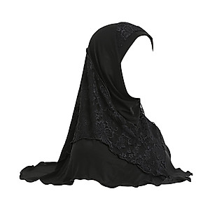 ANKOMINA Women Muslim Hijab Head Wrap Scarf Fashion Lace Head Scarf Headwear Hair Cap Shawl