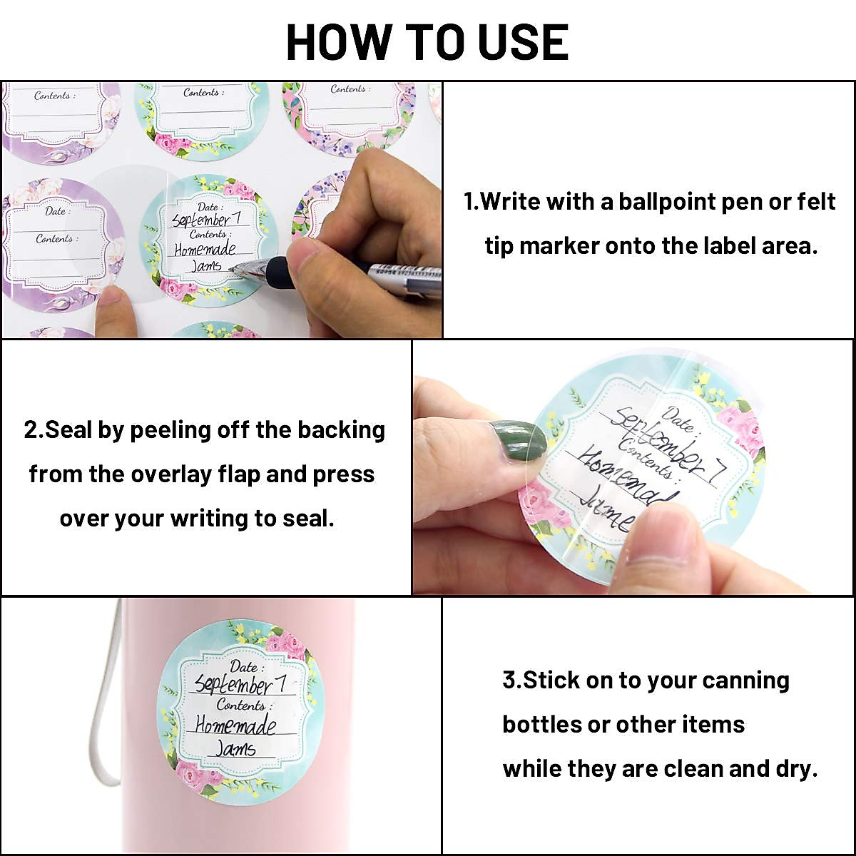 300 Waterproof Canning Labels for Jars Labels Food Labels Round for Food Container Spice Lids Canister Food Storage Canning Supplies 2 Inch