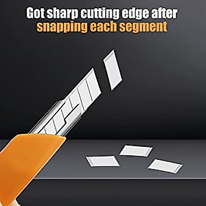 MulWark 100PC 9MM Snap Off 60 Degree Utility Knife Replacement Blades, Multi-Purpose Sharp Precision Box Cutter Blade for Universal Retractable Cutting Knives