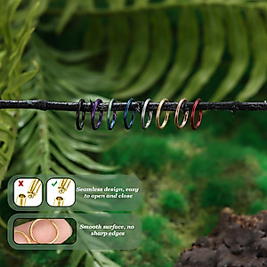 SAILIMUE 8 Pcs 16G 18G G23 Titanium Nose Rings Hoop for Women Men Multi-Color Hinged Cartilage Lip Septum Rings Helix Conch Tragus Piercing Jewelry 8MM 10MM