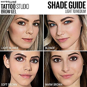 Maybelline TattooStudio Waterproof Eyebrow Gel Makeup, Deep Brown, 1 Count