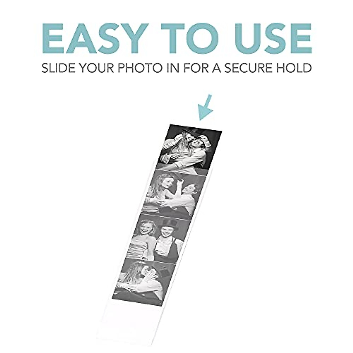 Photo Booth Frames - 50 Premium Vinyl Photo Booth Bookmark Sleeves 2 1/4 X 6 1/4 for Wedding 2x6 inch Photo Booth Sleeve