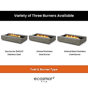 Eco Smart | Cosmo 50 Fire Pit Table | Natural Color | Ethonal Stainless Steel Gas Burner | Elegant Curved Design with Versatile Wide Lip | Complements Any Decor and Setting