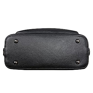 Iswee Vintage Leather Backpack Purse for Women Shoulder Bag Bookbag Purse Anti Theft Casual Daypack Backpacks Travel Bags Crossbody Backpack (Black Top Grain Leather)