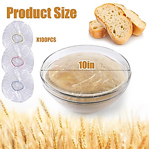BABORUI 100Pcs Reusable Bowl Covers for Bread Proofing, Plastic Bowl Cover for Rising, Bread Proofing Cover of Sourdough Bread Baking Supplies, Banneton Bread Proofing Basket Cover