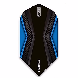 US Darts 3 Sets (9 Flights) Pentathlon HD150 Blue/Black Slim Dart Flights - 150 Micron - Super Tough
