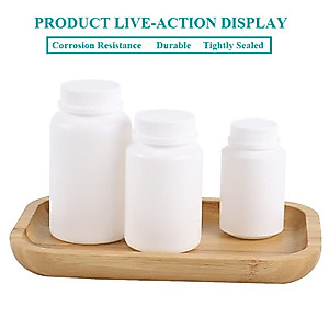 Bettomshin 10pcs 150g PE Plastic Bottles, Wide Mouth Lab Solid Bottles, White Solid Sample Seal Sample Storage Solid Bottle for Holding Hold Solid Medicines