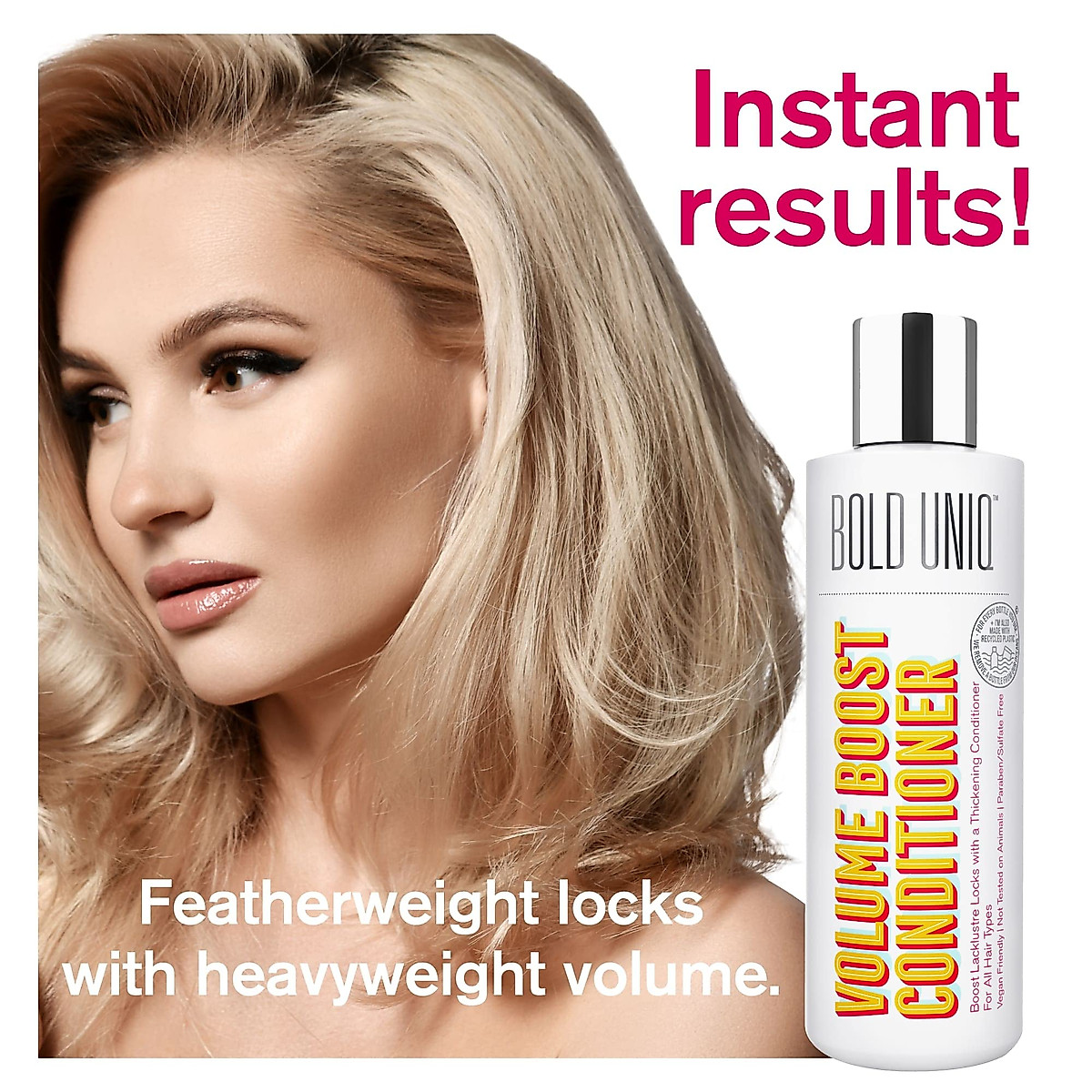 Volumising Conditioner - Lightweight Hair Thickening Conditioner For Fuller Looking Hair in One Use - For Thin, Flat & Fine Hair - Enhanced Volume, Shine, Movement & Elasticity - Sulphate Free
