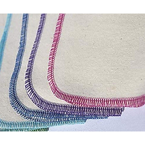 2 Ply Organic Flannel Washable Baby Wipes 8 x 8 Inches Set of 10 Rainbow Assortment
