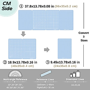iMAT Flip Cutting Mat_M type, Self-healing, Foldable, Minimum Close to A4, Maximum 13.78'' x 37.8'', Double-sided Use, One Side: INCH, One Side: CM, Use in Crafts (Rose Pink)