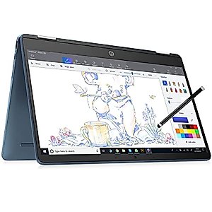 HP Newest Laptop X360 14a Chromebook 14" HD Touchscreen, Intel Quad Core N4120, 4GB DDR4 64GB eMMC WiFi HD Webcam Stereo Speakers Bluetooth 5.0 FD Pen Forest Teal