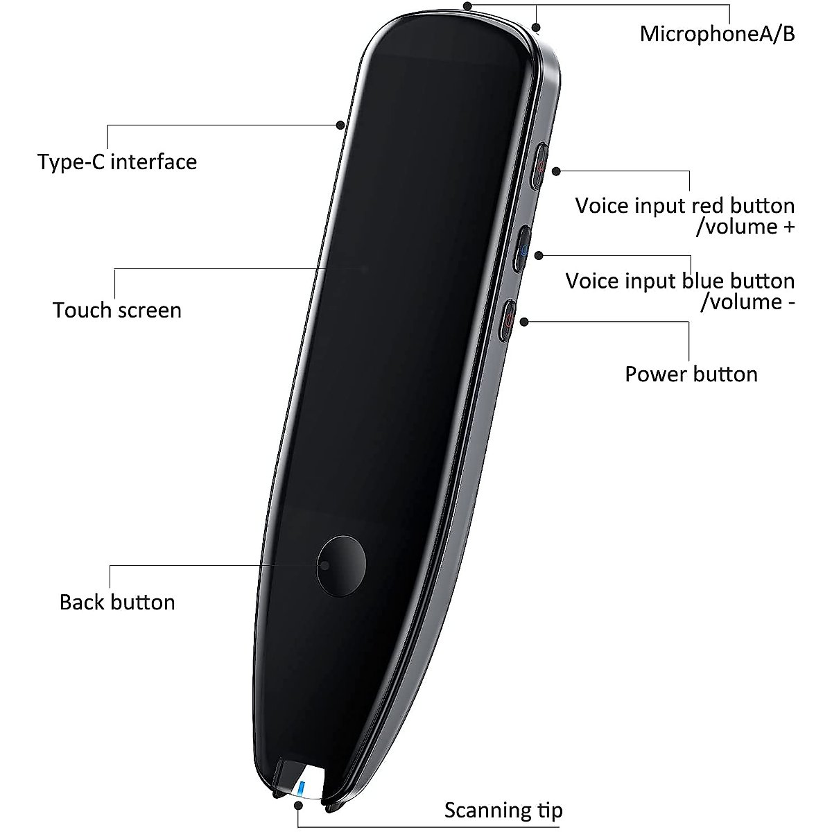 Translation Scanning Pen, Speech & Scan to Text, OCR Pen Scanner and Reader, 112 Language Digital Reader Pen Voice Language Translator Device, Speech and Scan to Translate