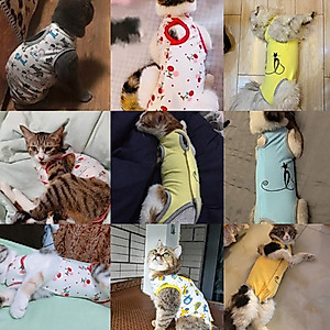 PJDDP Cat Recovery Suit,Cat Professional Surgical Recovery Suit,Abdominal Wound Protector,E Collar Alternative for Cat,After Surgery Wear Anti Licking Wounds,Blue,XL