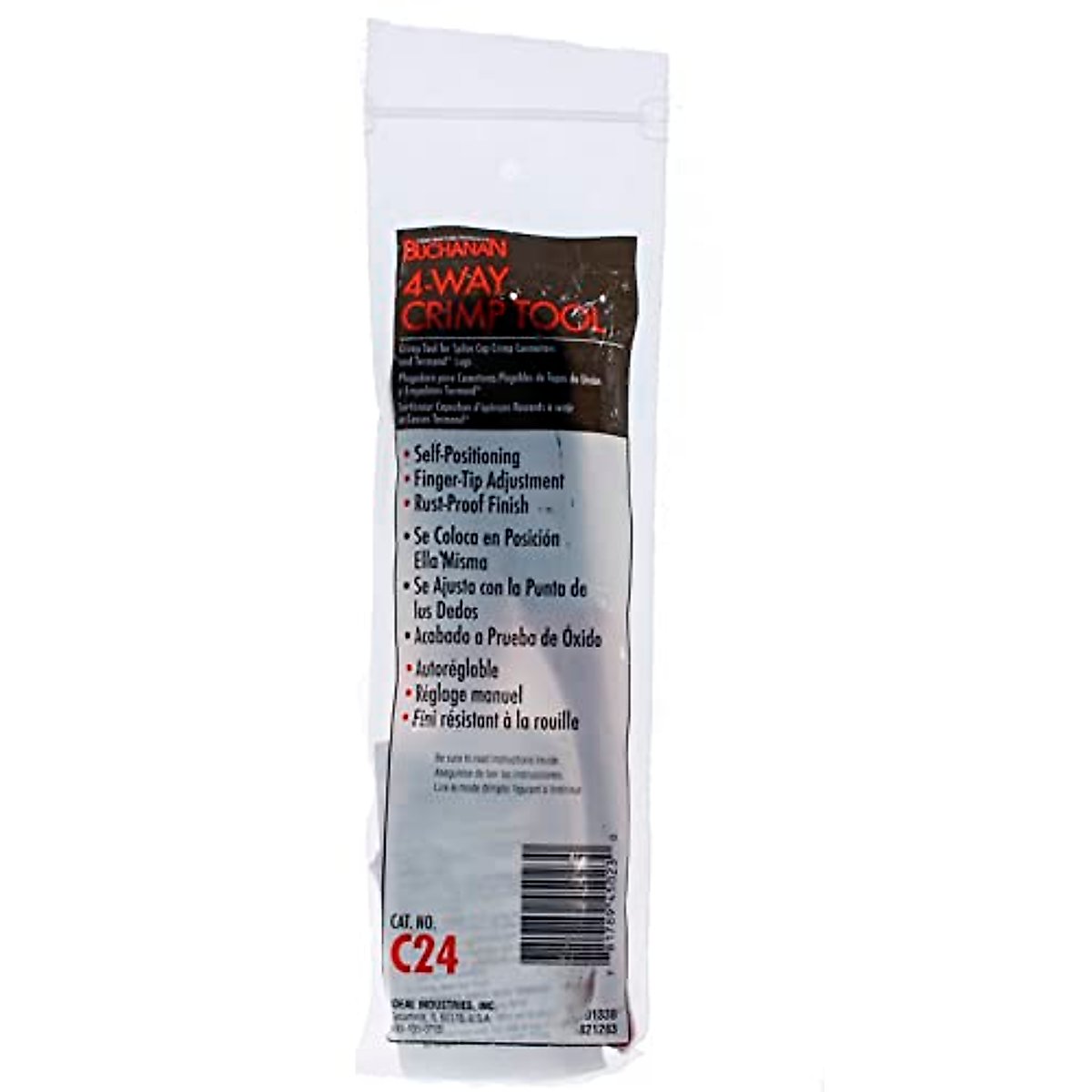 IDEAL INDUSTRIES INC. C24 Four-Way Crimp Tool – Spring Loaded, Fingertip Adjustment Wire Crimper for Two Connector Sizes