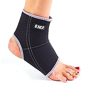 Black Mountain Products Breathable Lightweight Neoprene Ankle Brace/Ankle Compression Sleeve, Black, Medium