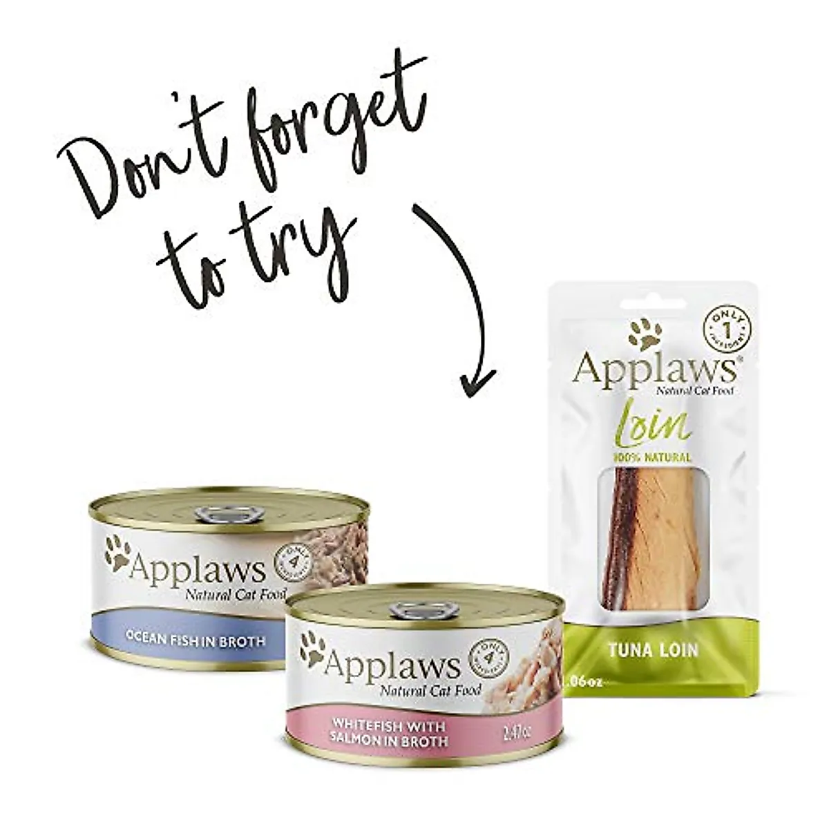 Applaws Natural Wet Cat Food, 16 Pack, Limited Ingredient Canned Wet Cat Food, Fish Variety Pack in Broth, 2.47oz Cans