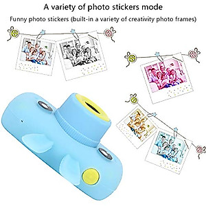 Mini Children Camera, Photo Sticker Mode Cartoon Digital DV Camera with 1200mAh Battery and 2.0 Inch Color Display Screen, Slip and Friction(X500 Rabbit)