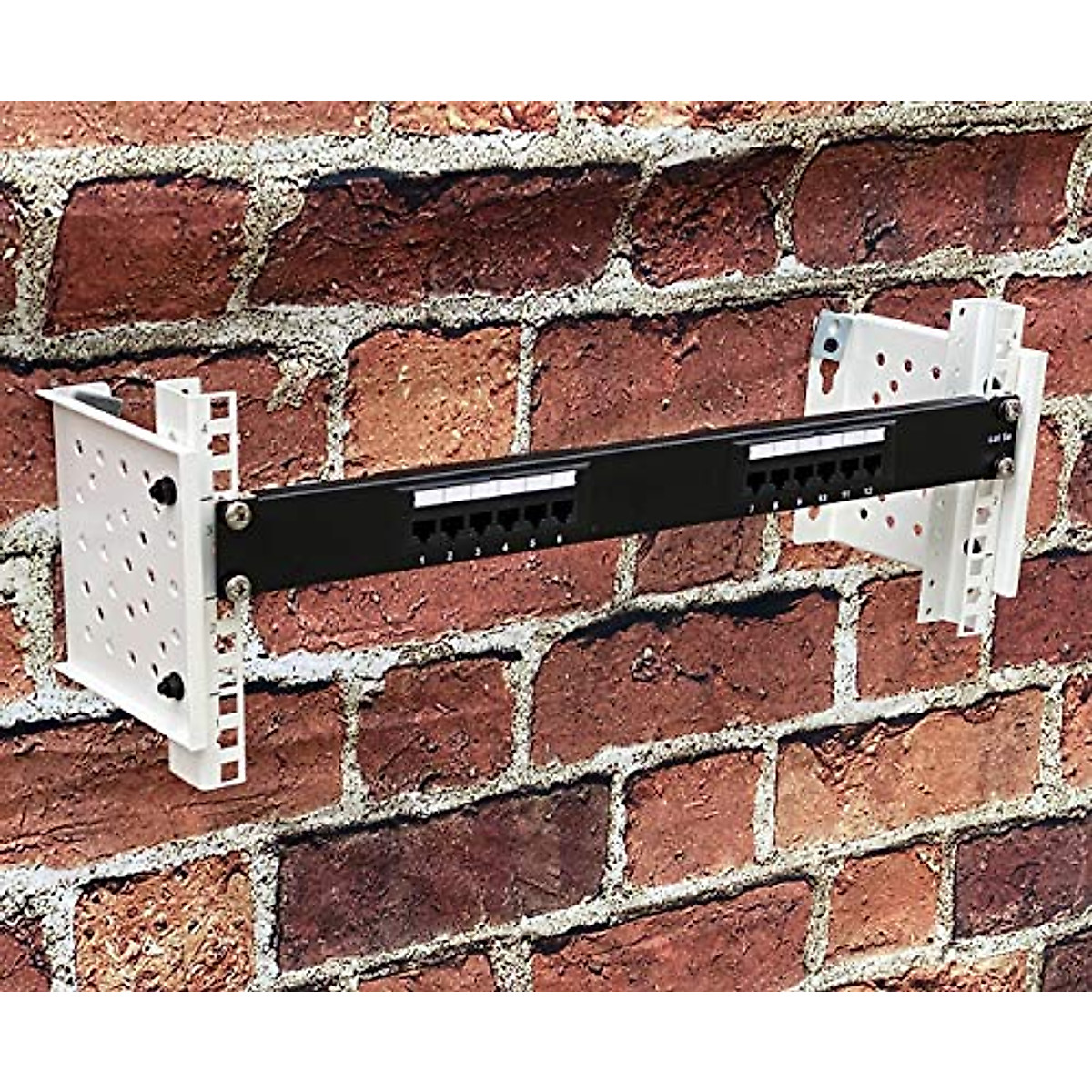 KENUCO 19 Inch Vertical Ends Wall Mount Rack Wall Mountable Server Rack w/Hardware Black (19'' X 4U White)